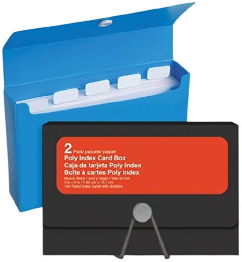 Plastic Index Card Box